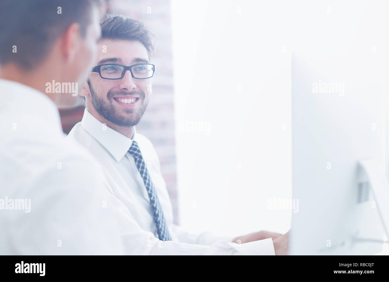 office employees work on the computer Stock Photo - Alamy
