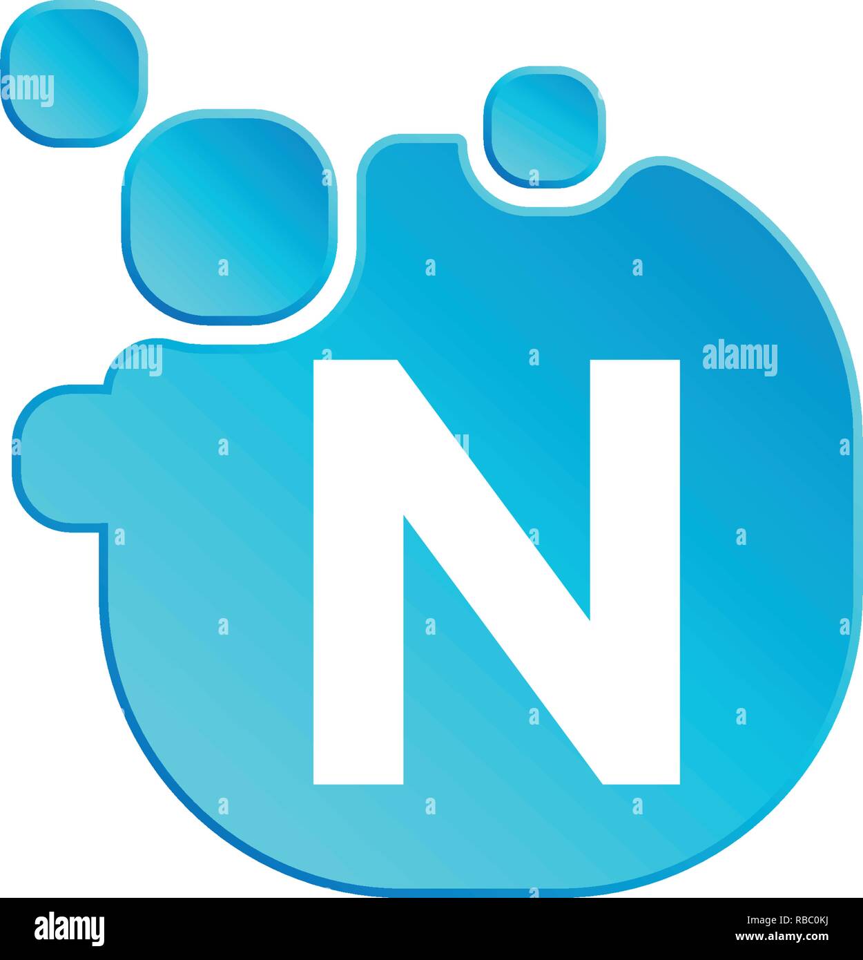 Letter n Bubble logo template or icon vector illustration, isolated ...