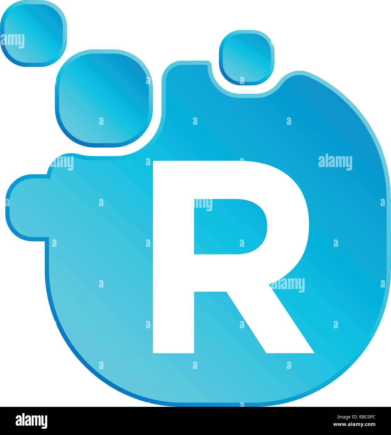 Letter r Bubble logo template or icon vector illustration, isolated ...