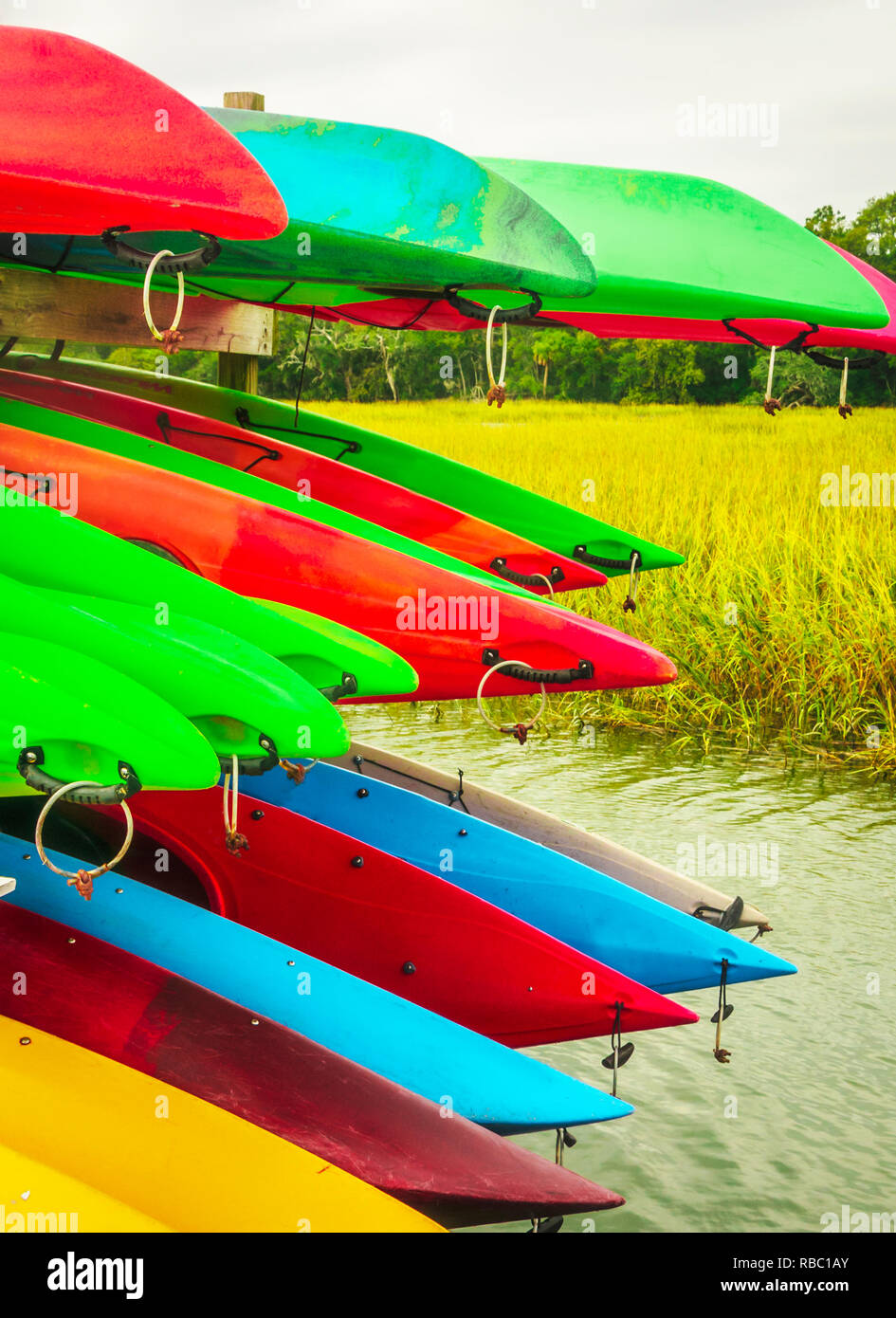 Kayaks in colorful colors hi-res stock photography and images - Alamy