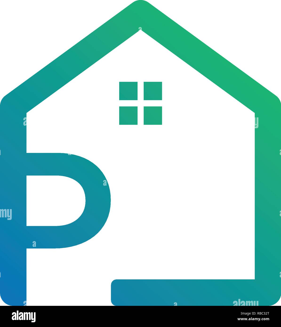 letter p architect, home, construction creative logo template, icon ...