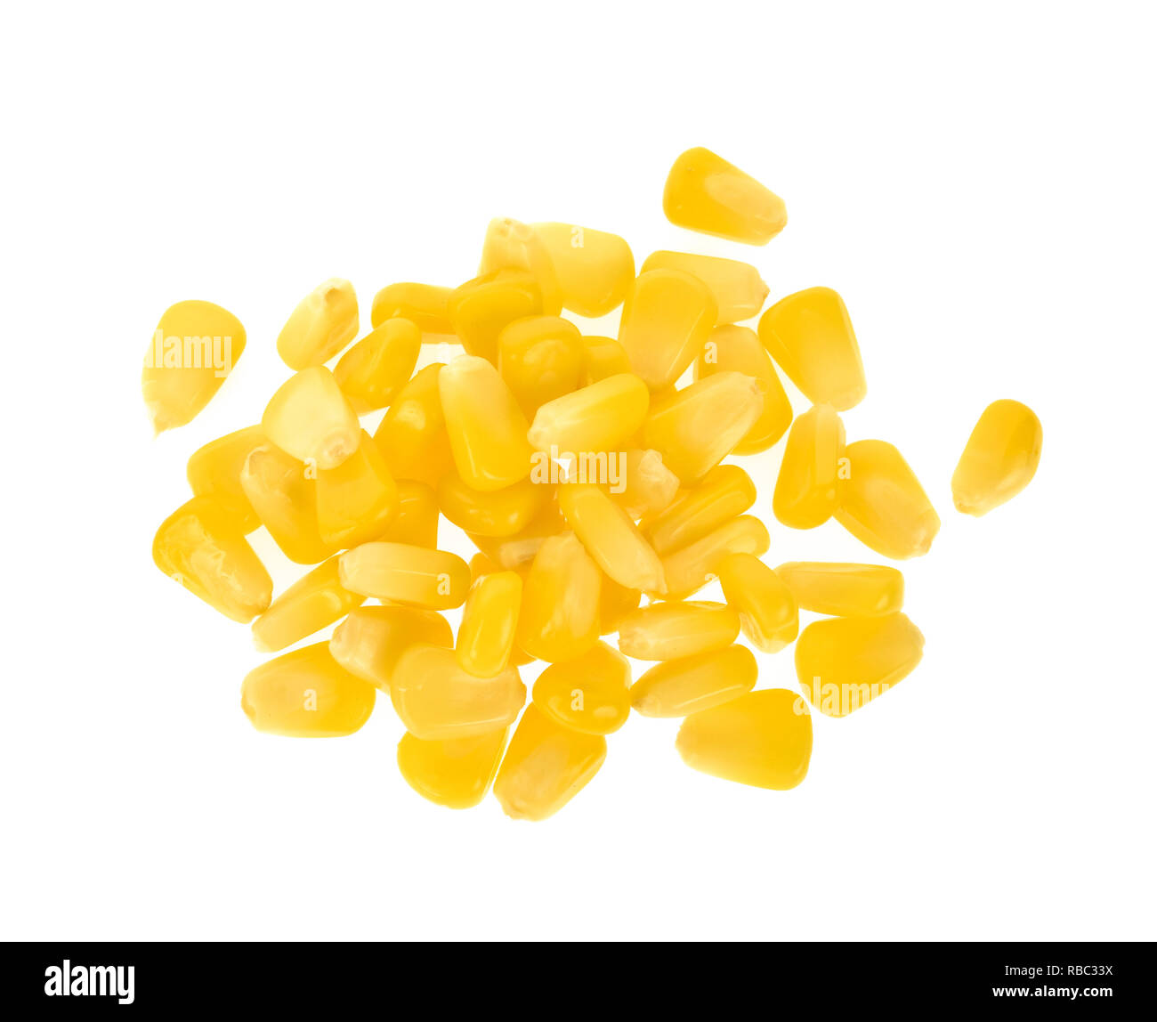 Top view of Maize isolated on white background Stock Photo - Alamy