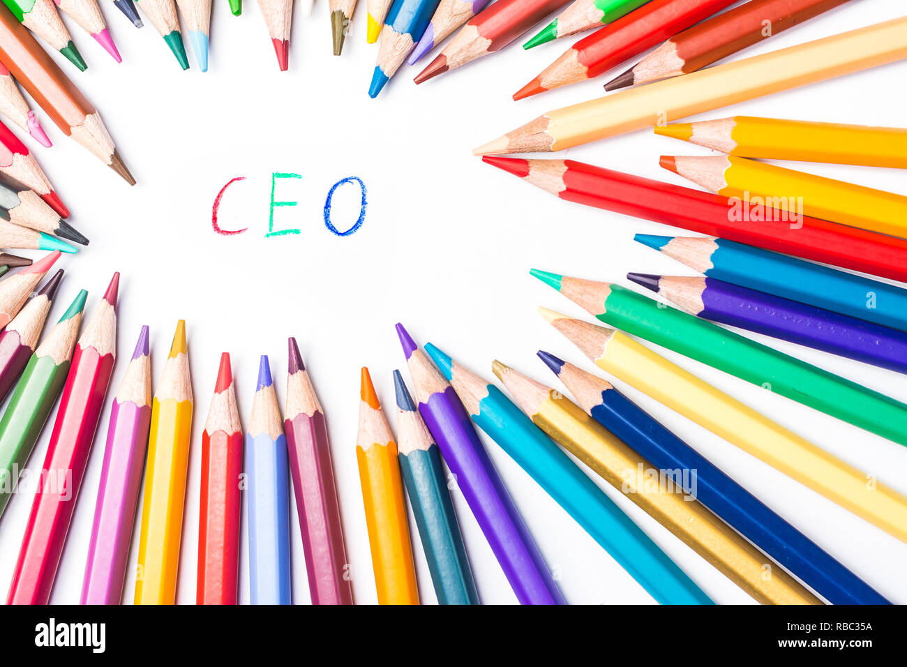CEO drawing by colour pencils Stock Photo - Alamy