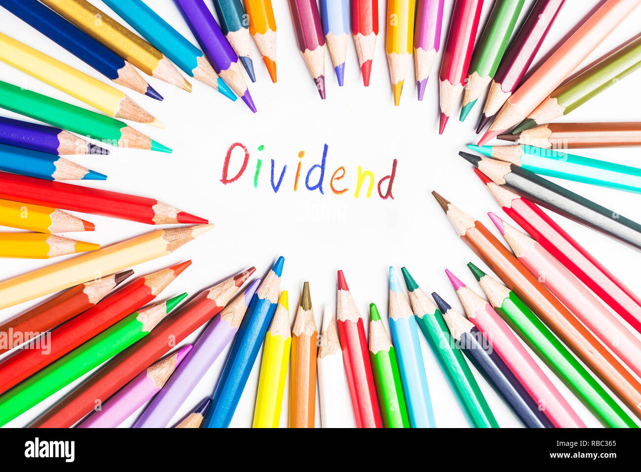 Dividend drawing by colour pencils Stock Photo - Alamy
