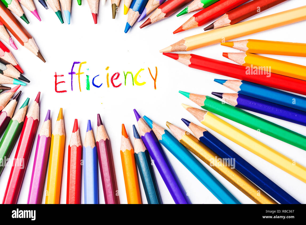 Efficiency drawing by colour pencils Stock Photo - Alamy