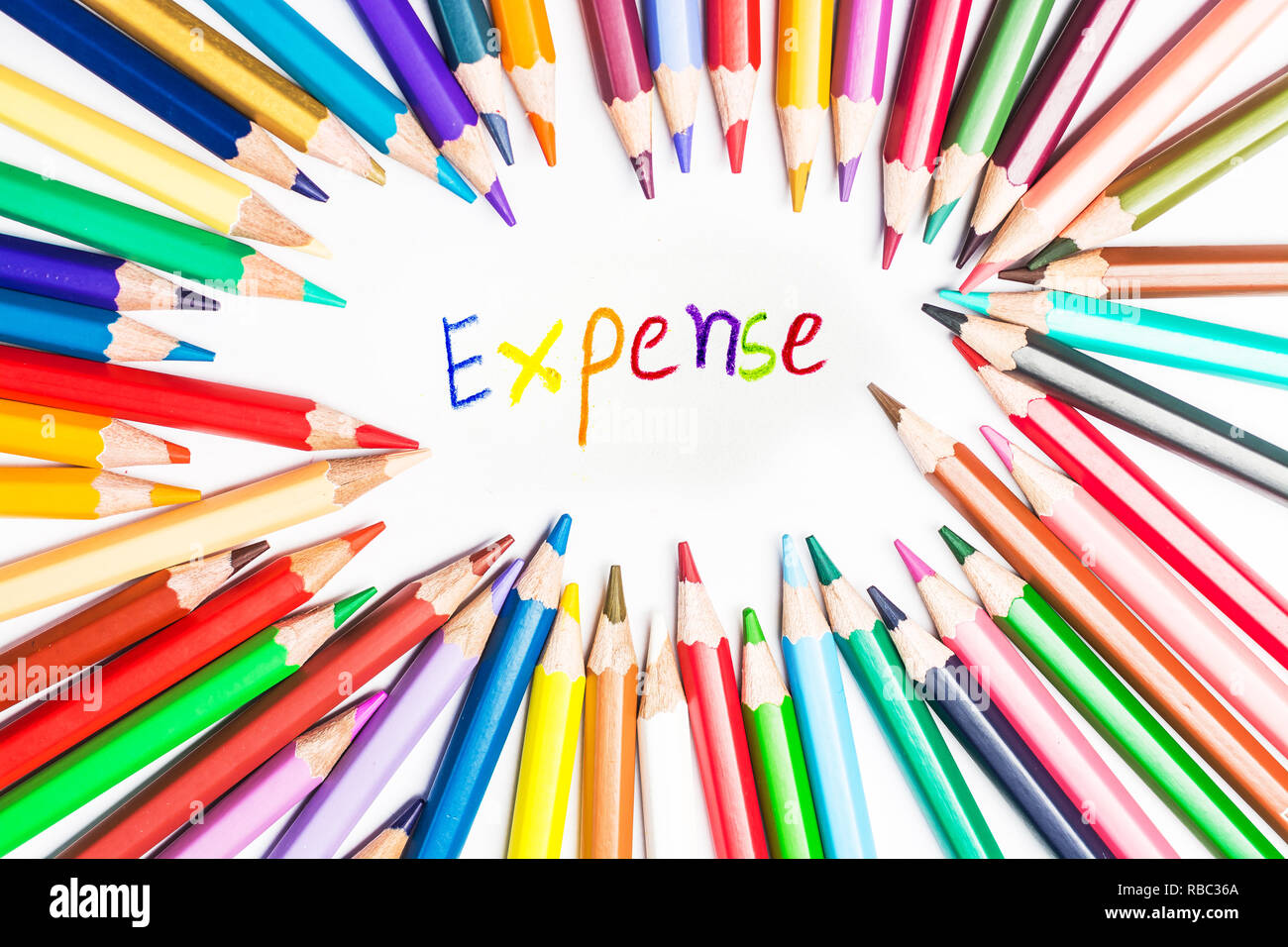 Expense drawing by colour pencils Stock Photo - Alamy