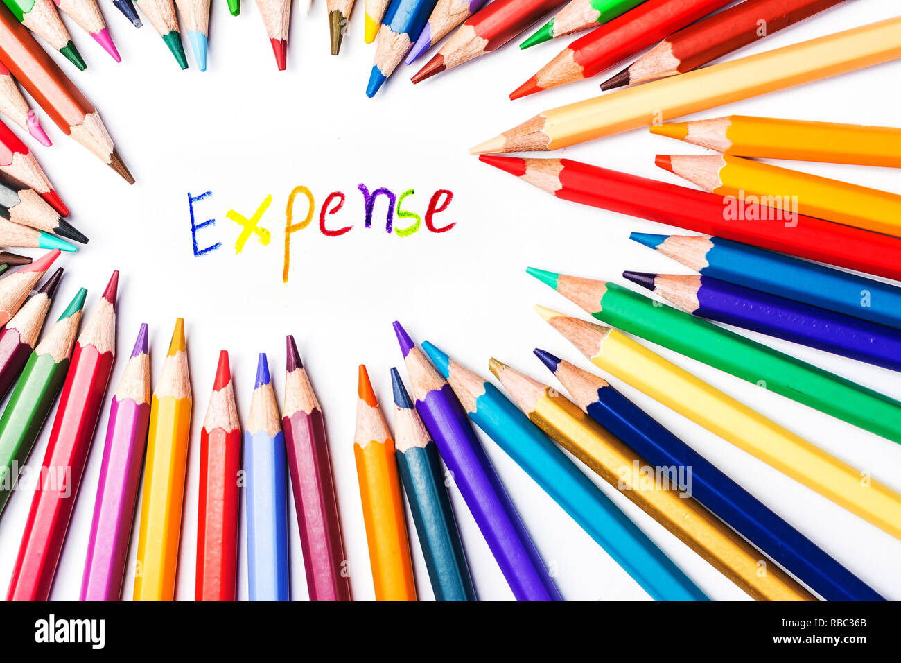 Expense drawing by colour pencils Stock Photo - Alamy
