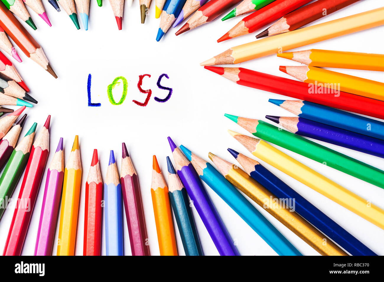 Loss drawing by colour pencils Stock Photo - Alamy