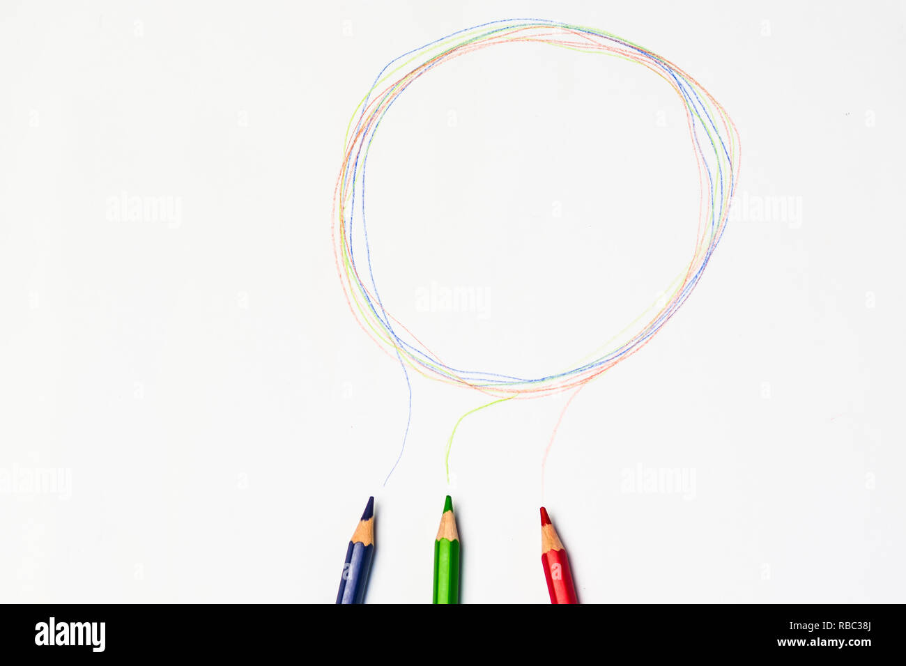' Circle ' drawing by colour pencils Stock Photo - Alamy