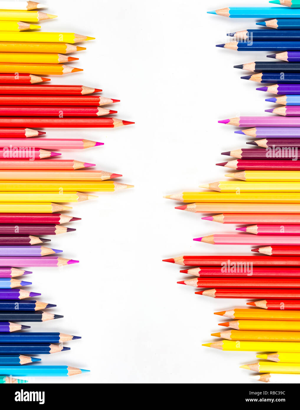 Color pencils on white background Stock Photo - Alamy