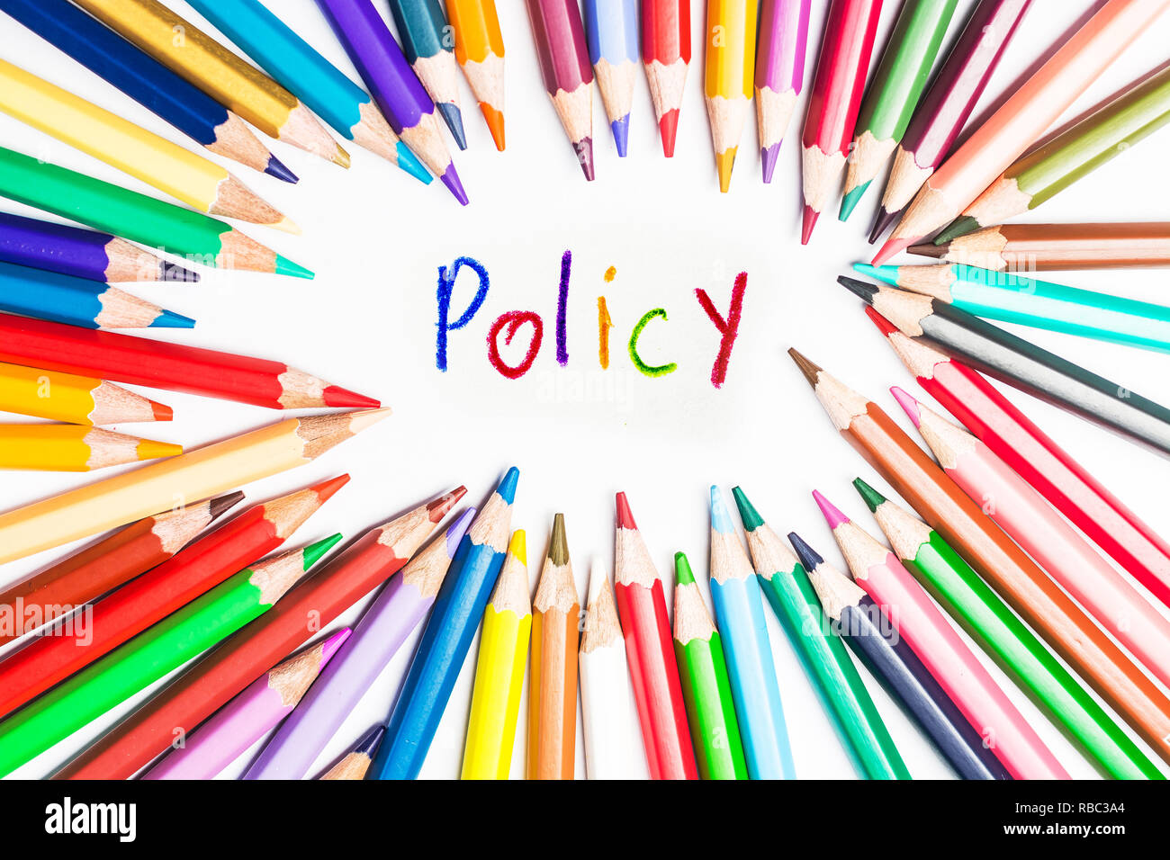 Policy drawing by colour pencils Stock Photo - Alamy