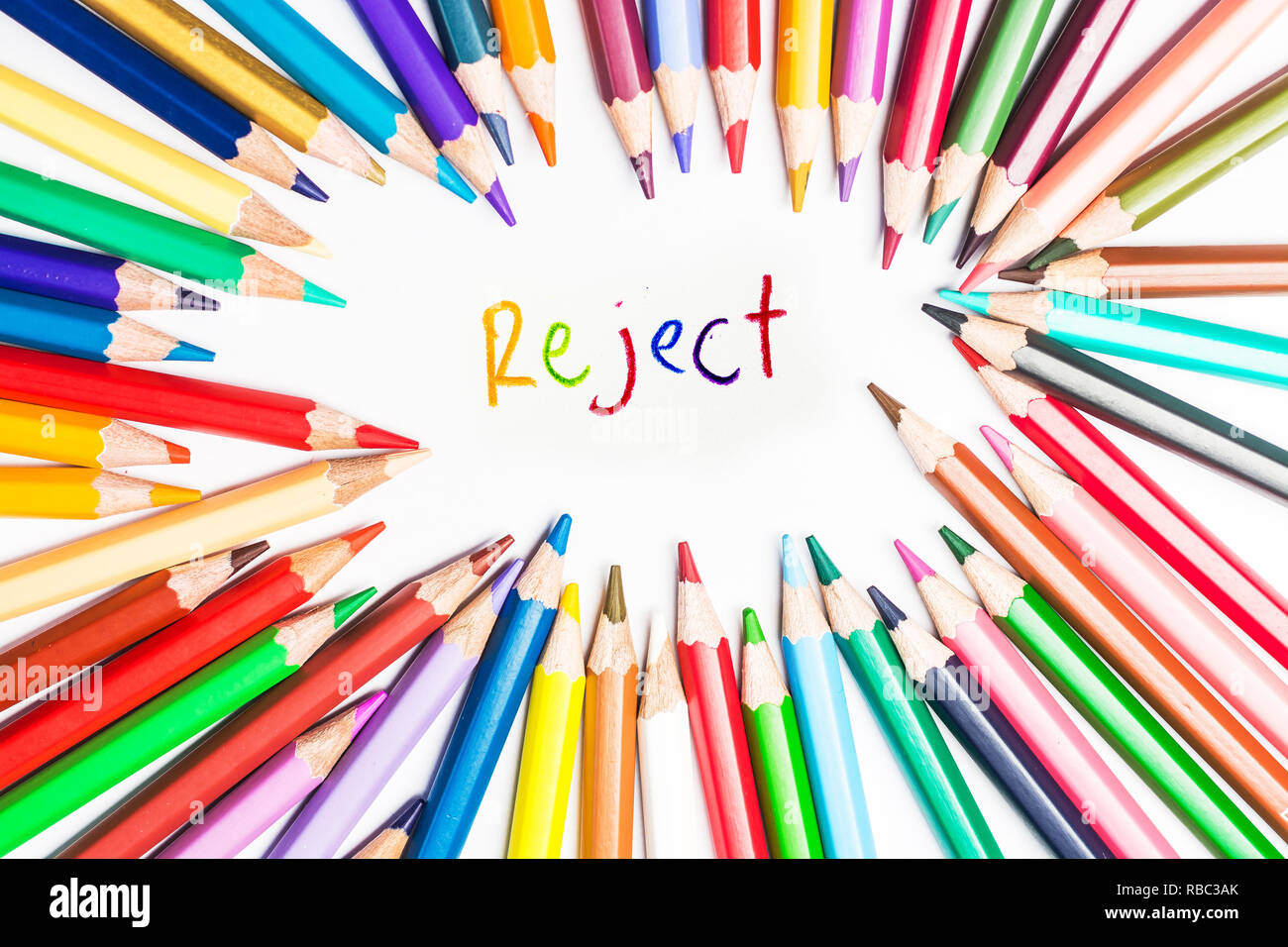 reject drawing by colour pencils Stock Photo - Alamy
