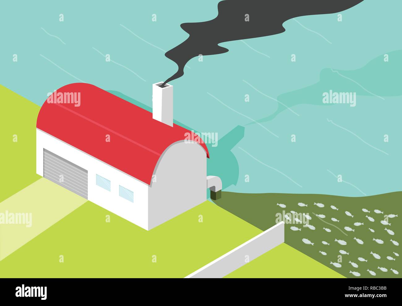 Water pollution Stock Vector Images - Alamy