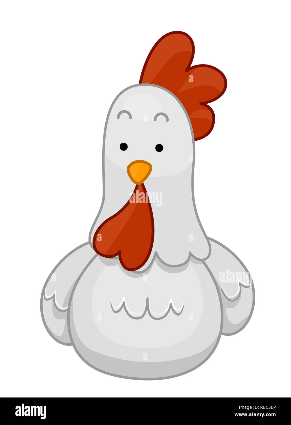 Illustration of a Chicken Sitting Down Stock Photo - Alamy