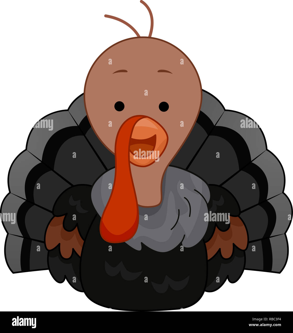 Illustration of a Turkey Sitting Down Stock Photo - Alamy