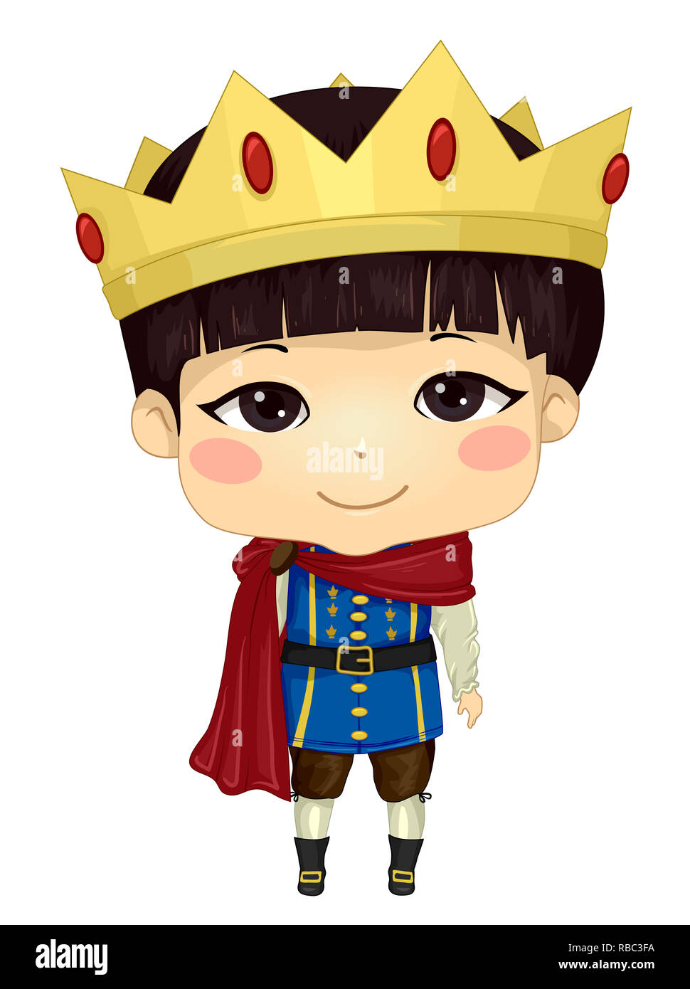 Illustration of an Asian Kid Boy Wearing a Prince Costume and Crown ...