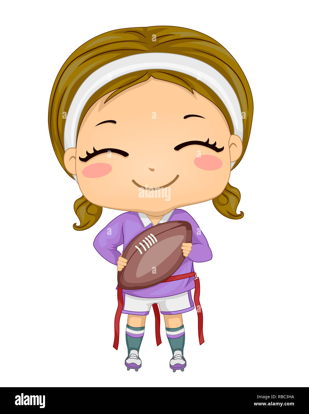 Kids Playing Flag Football Clipart