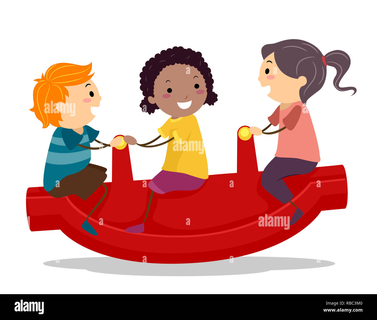 Illustration Of Stickman Kids Using A Three Way See Saw In An Indoor illustration-of-stickman-kids-using-a-three-way-see-saw-in-an-indoor