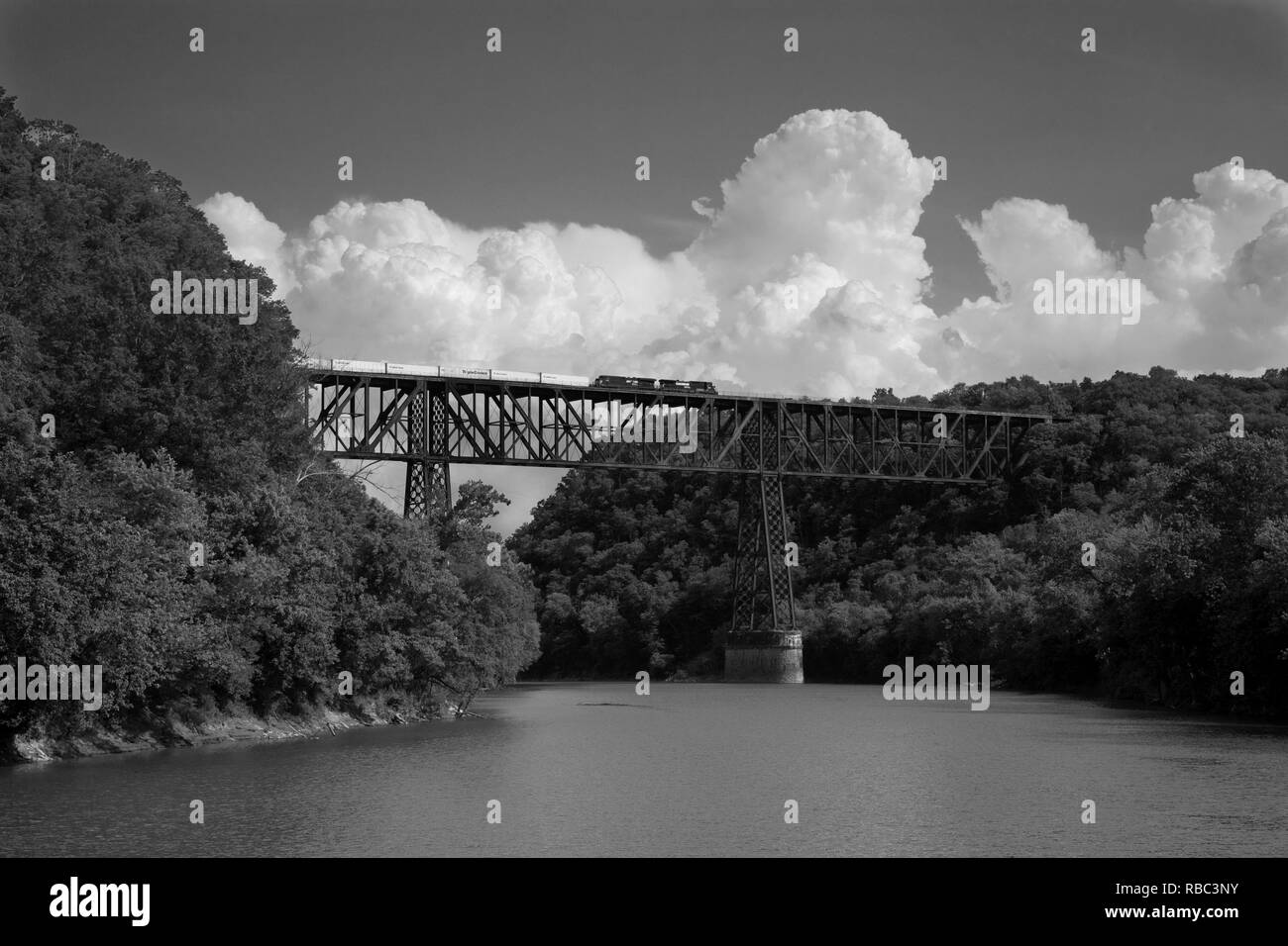 A freight train crosses the High Bridge over the Kentucky river Stock ...