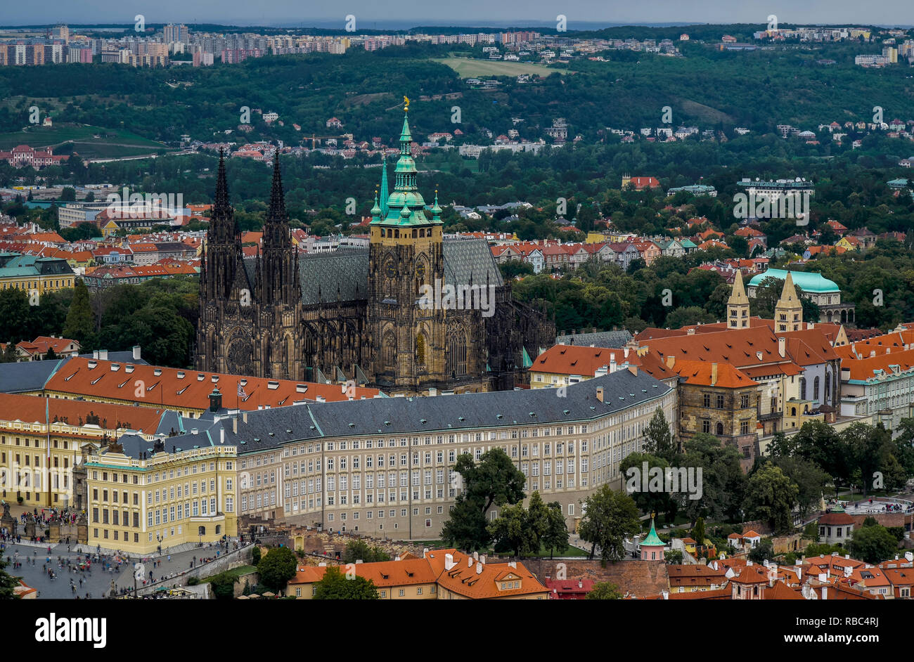 Aerial view of Prauge Castle, Czech Republic, UNESCO Stock Photo - Alamy