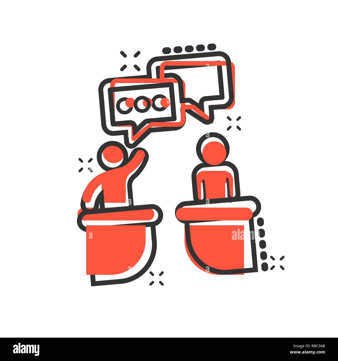 Politic debate icon in comic style. Presidential debates vector cartoon ...