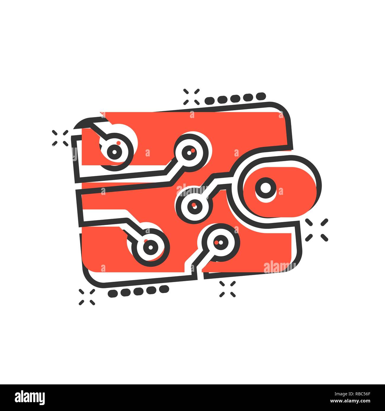Digital wallet icon in comic style. Crypto bag vector cartoon ...