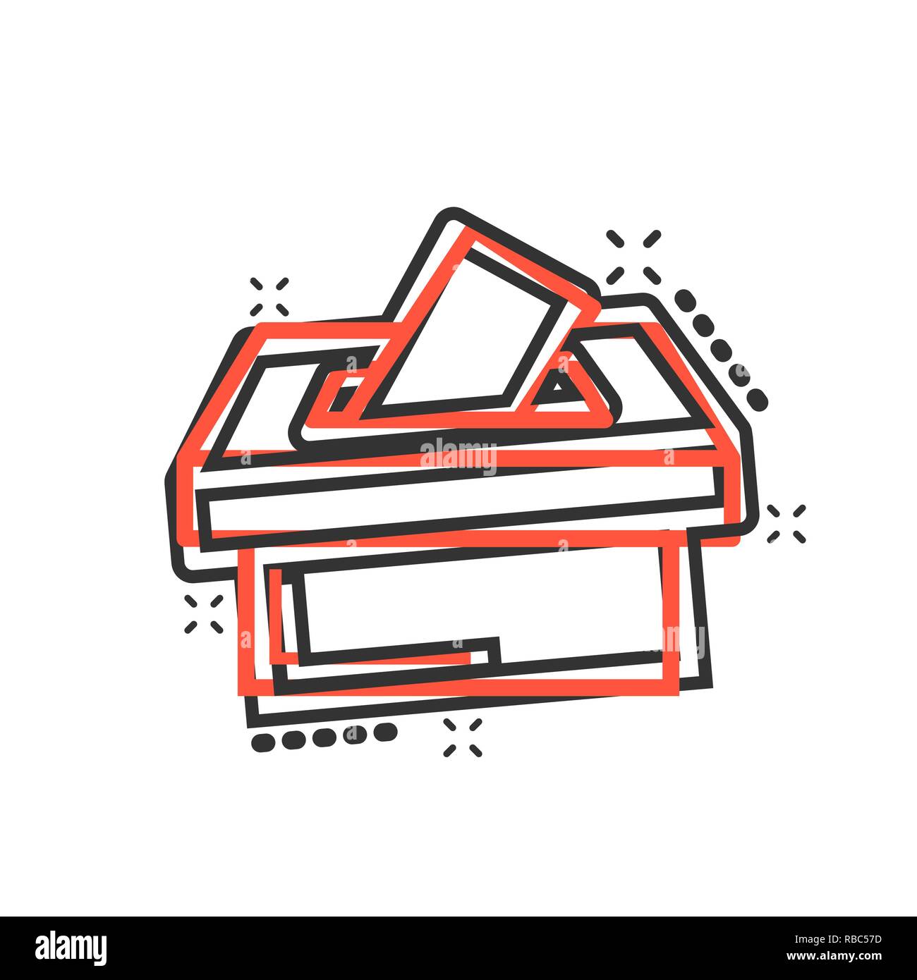 Election voter box icon in comic style. Ballot suggestion vector ...