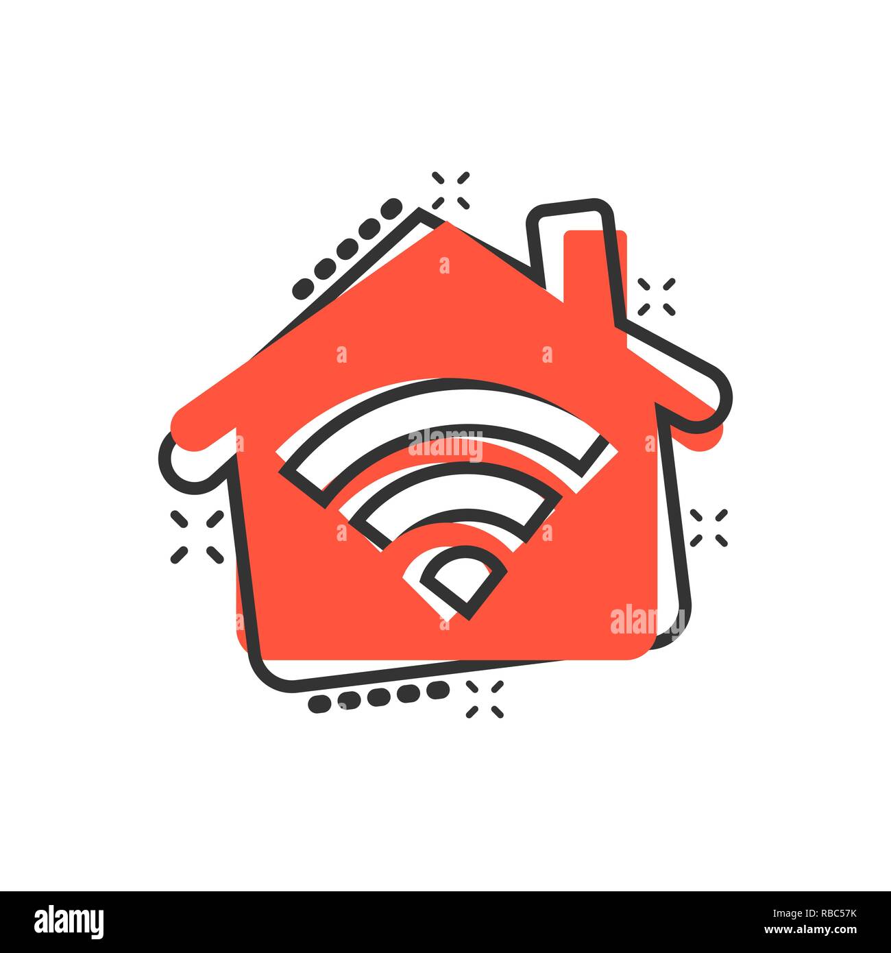 Smart home icon in comic style. House control vector cartoon ...