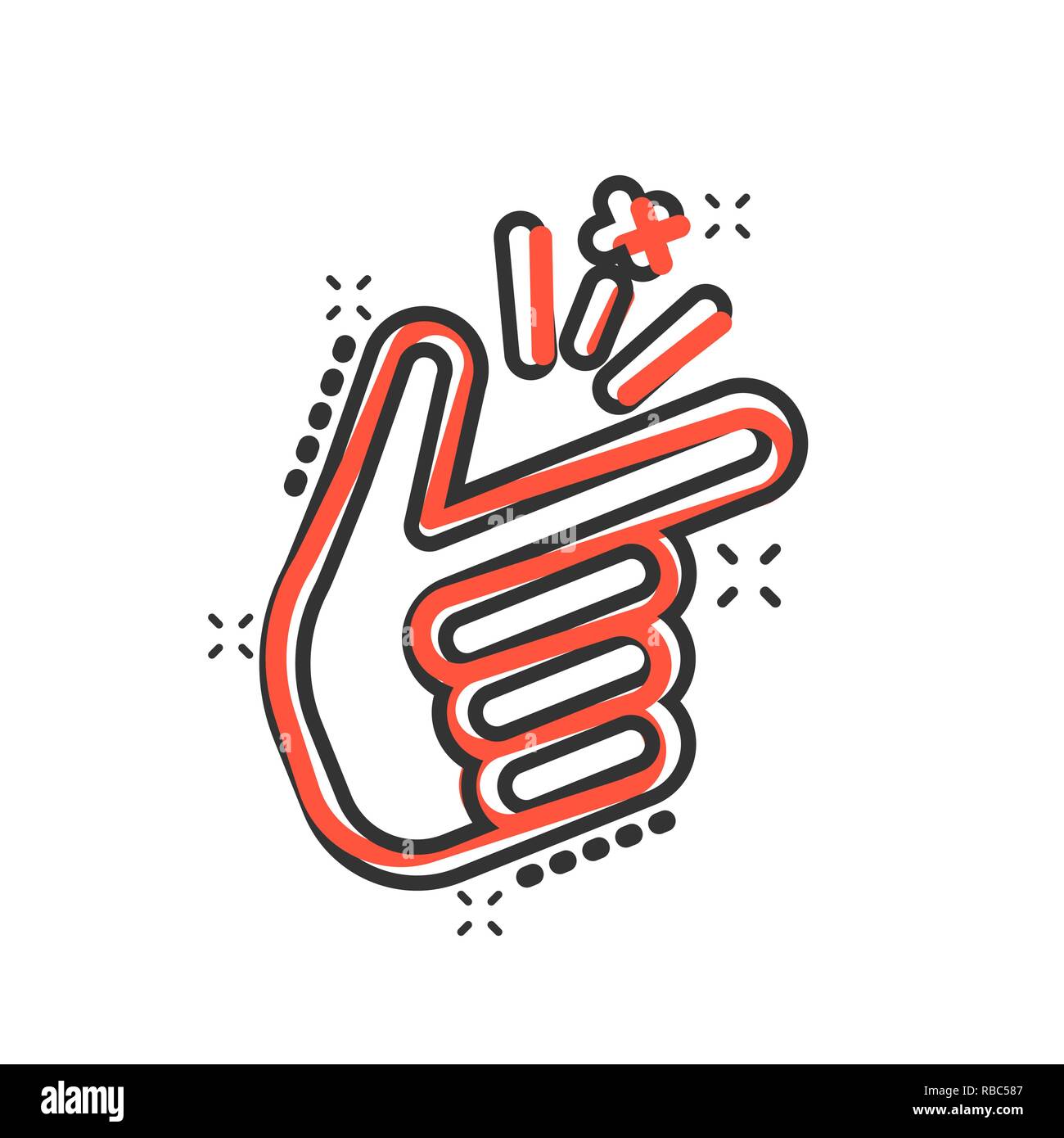 Finger snap icon in comic style. Fingers expression vector cartoon ...