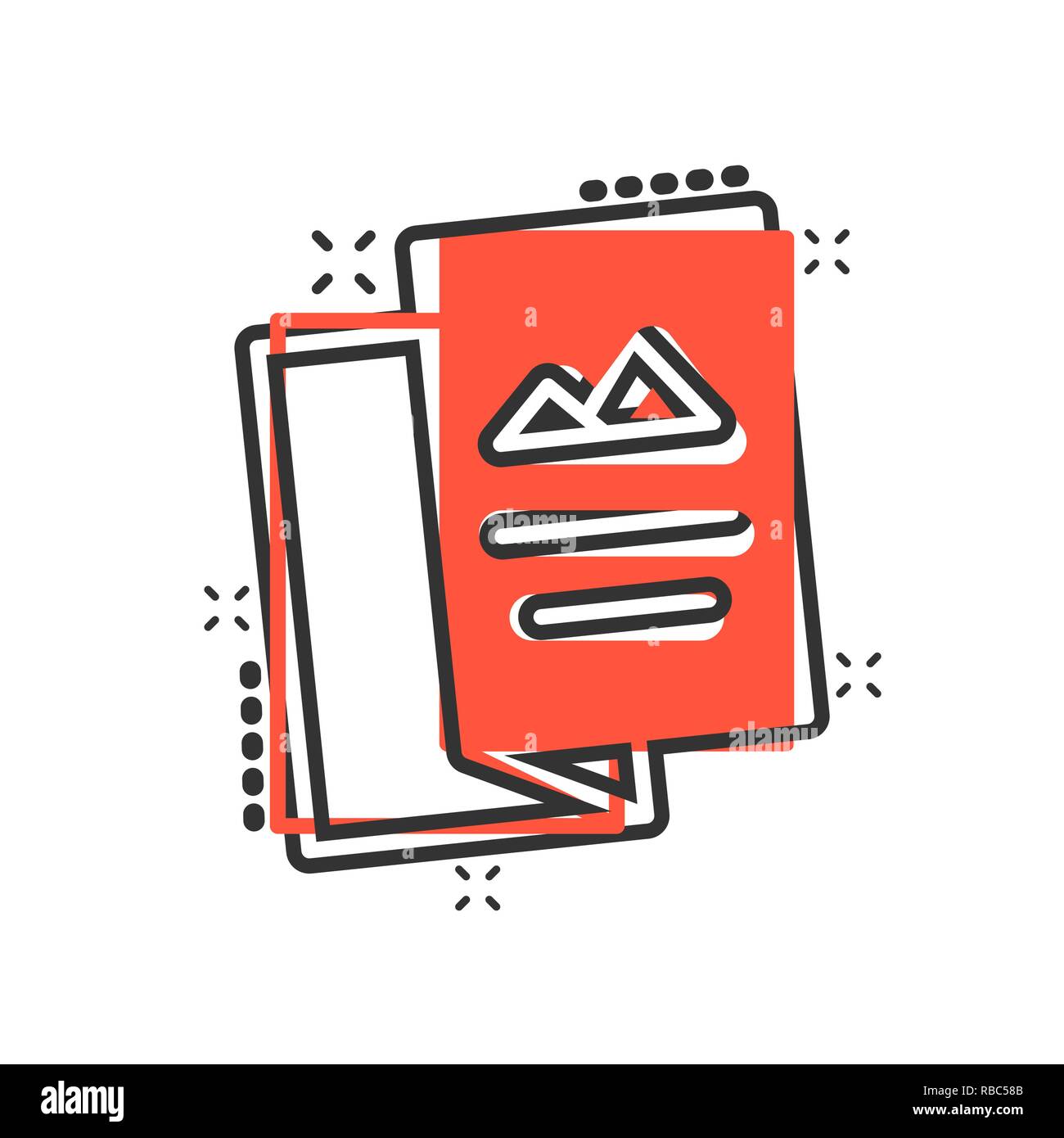 Flyer leaflet icon in comic style. Brochure sheet vector cartoon ...