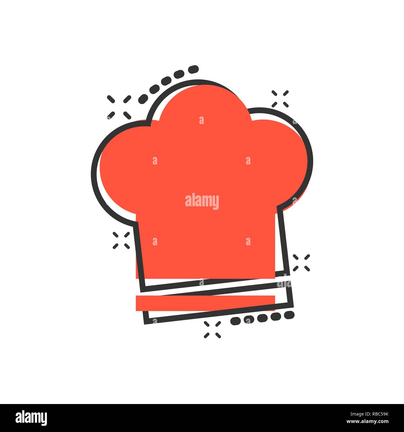 Chef hat icon in comic style. Cooker cap vector cartoon illustration ...