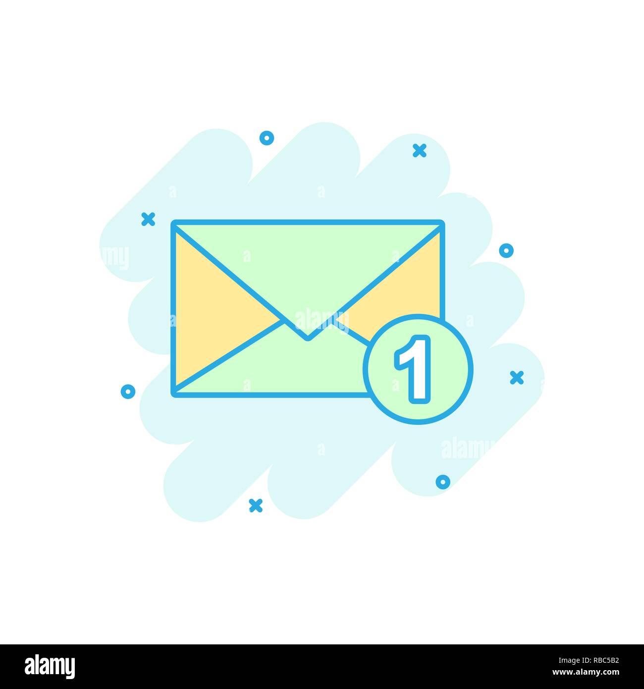 Mail envelope icon in comic style. Email message vector cartoon ...