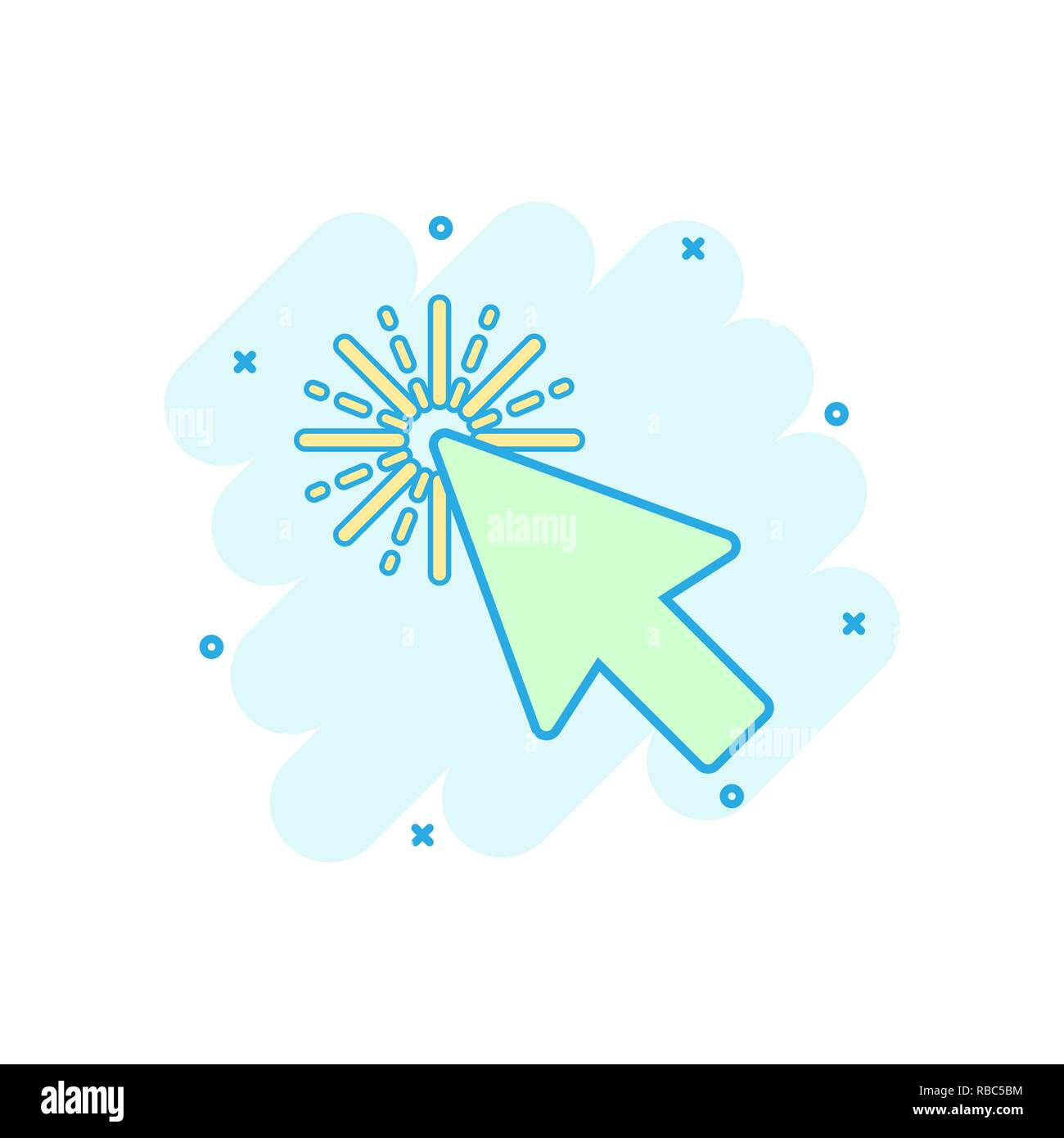 Computer mouse cursor icon in comic style. Arrow cursor vector cartoon ...