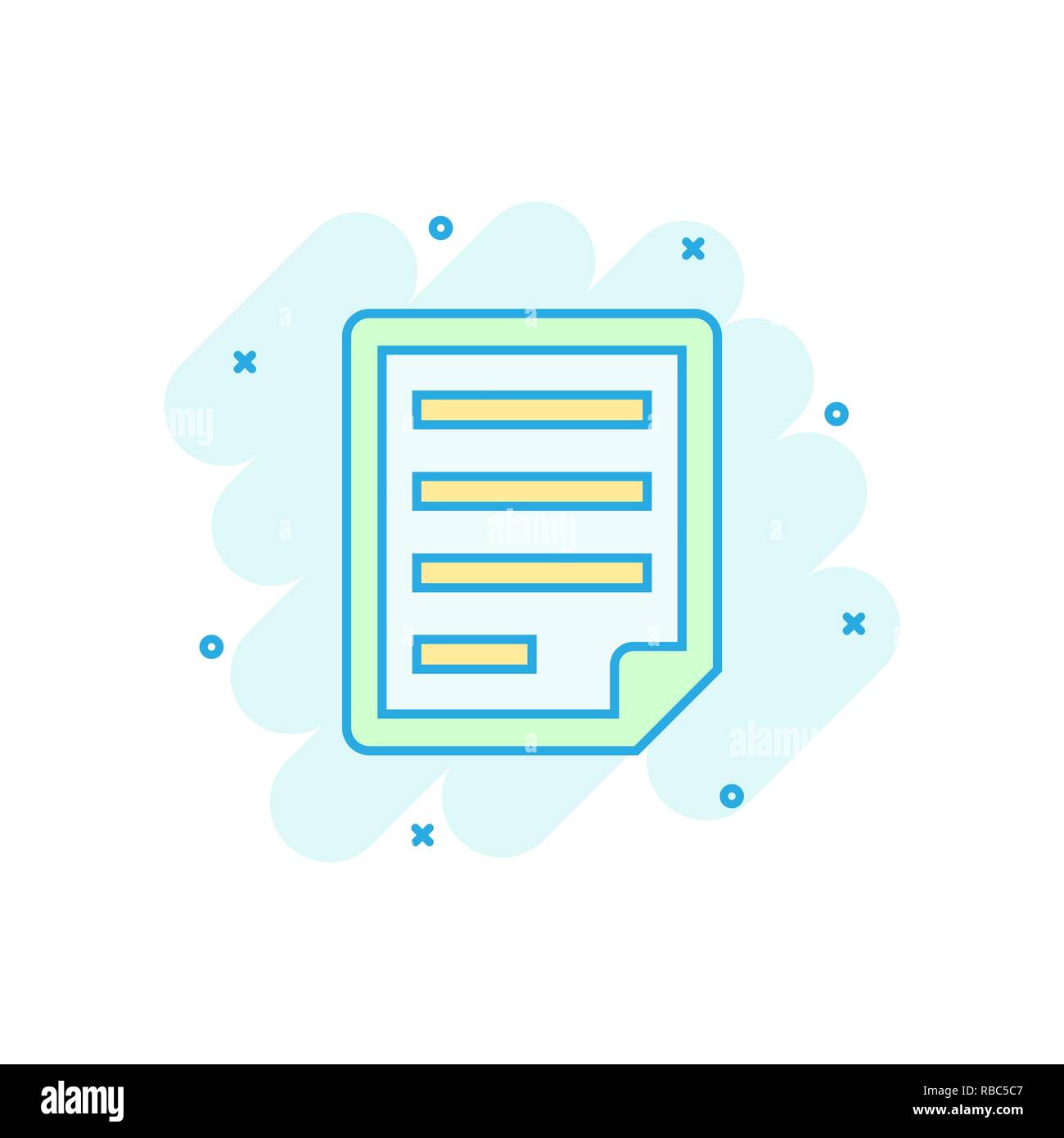 Document note icon in comic style. Paper sheet vector cartoon ...