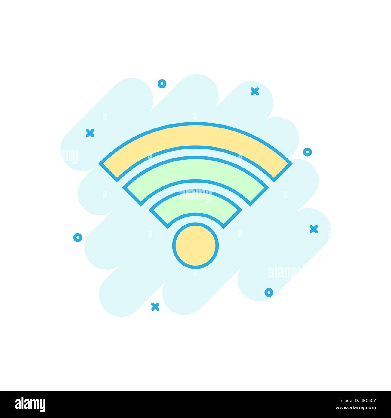 Wifi internet icon in comic style. Wi-fi wireless technology vector ...