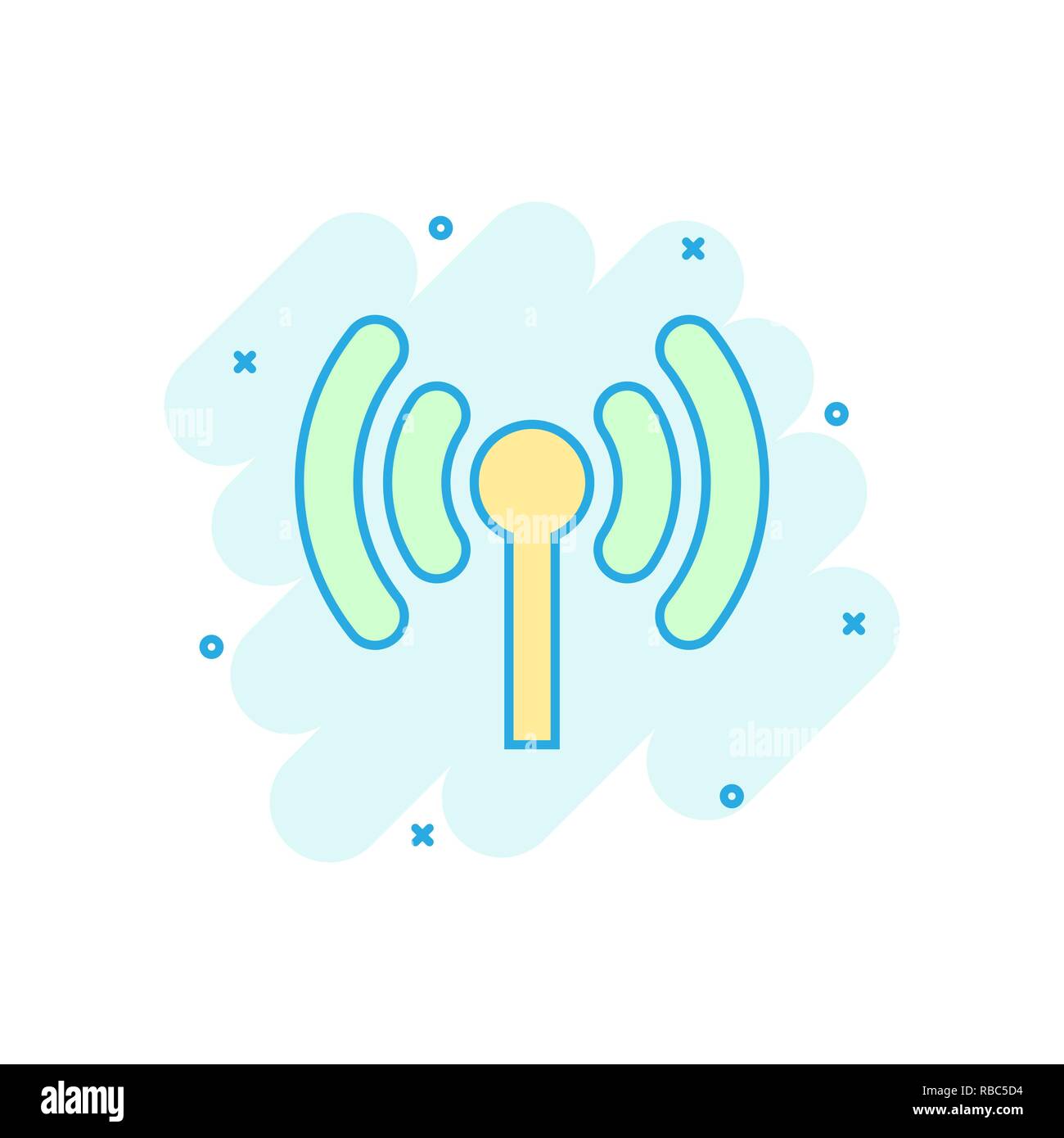 Wifi internet icon in comic style. Wi-fi wireless technology vector ...