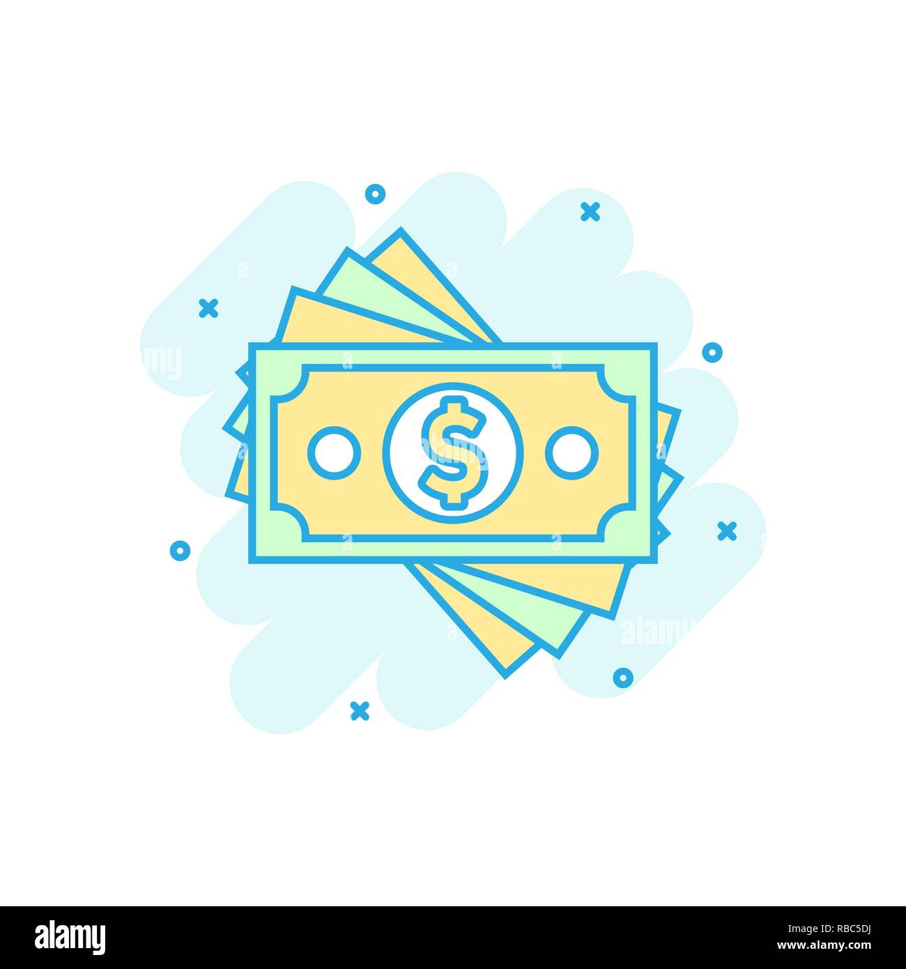 Cartoon money dollar banknote paper Cut Out Stock Images & Pictures - Alamy