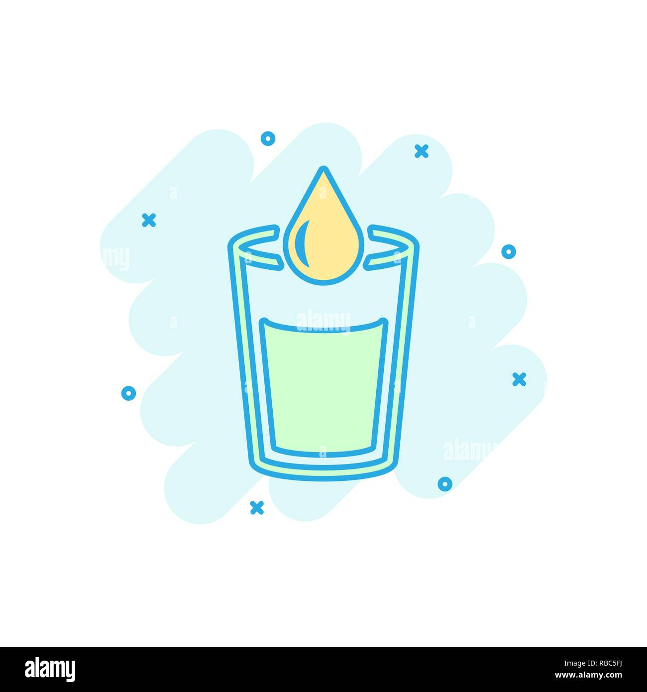 Water glass icon in comic style. Soda glass vector cartoon illustration ...