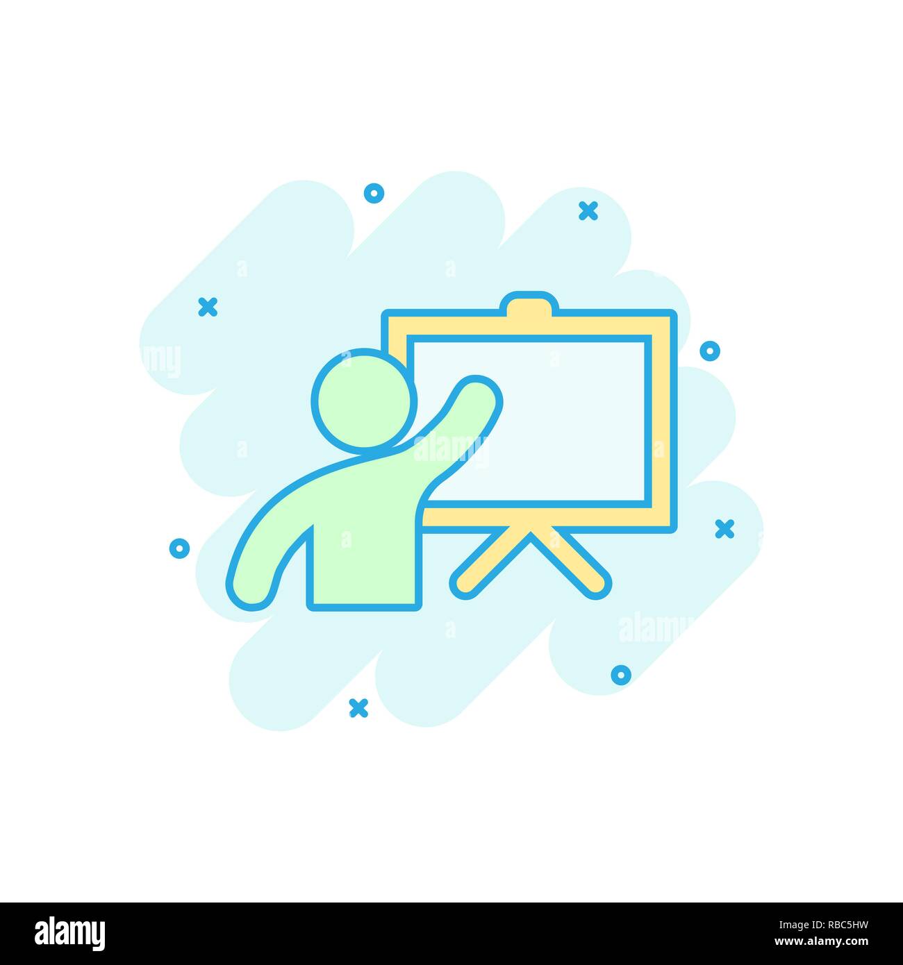 Training education icon in comic style. People seminar vector cartoon ...
