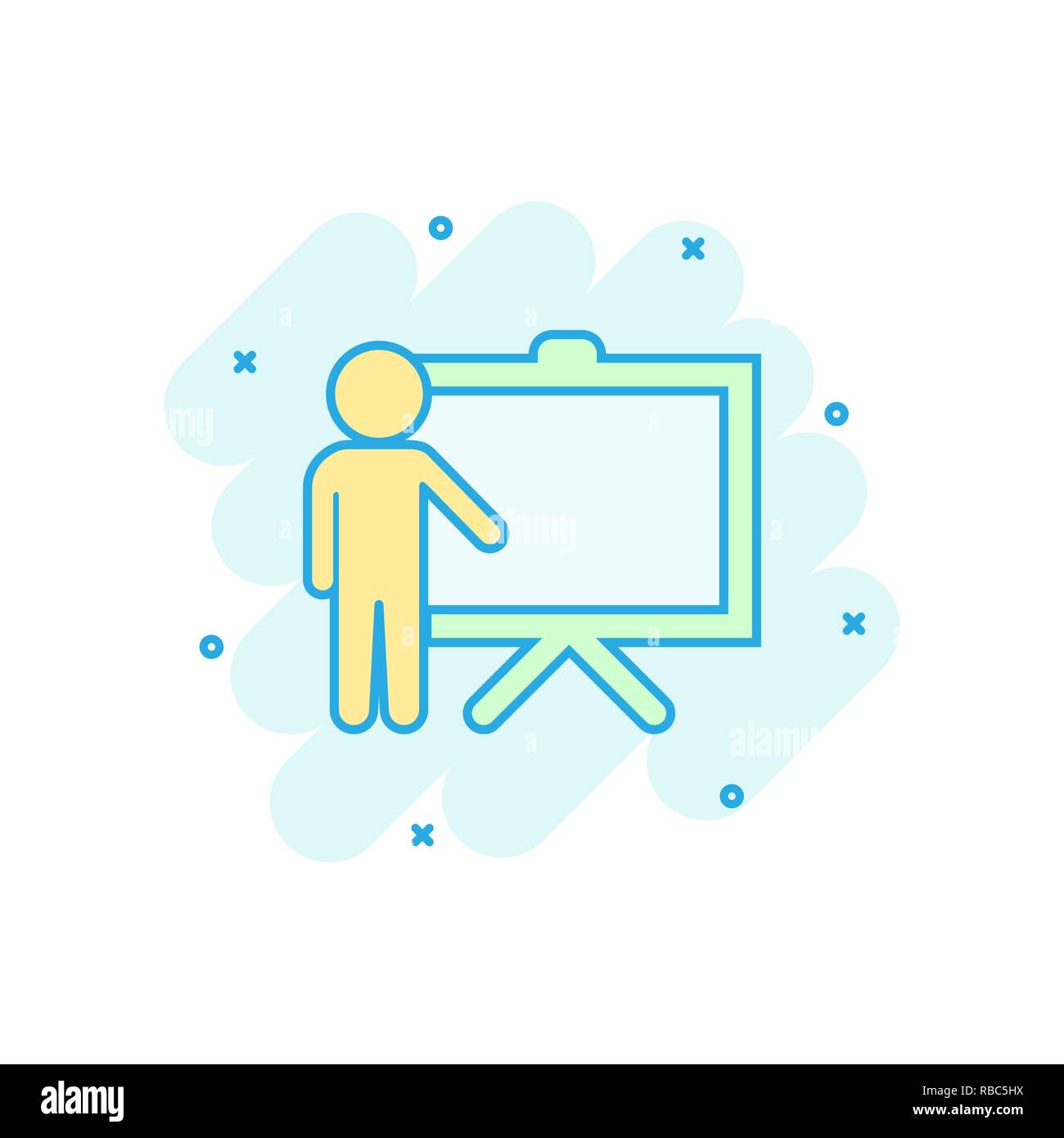 Training education icon in comic style. People seminar vector cartoon ...