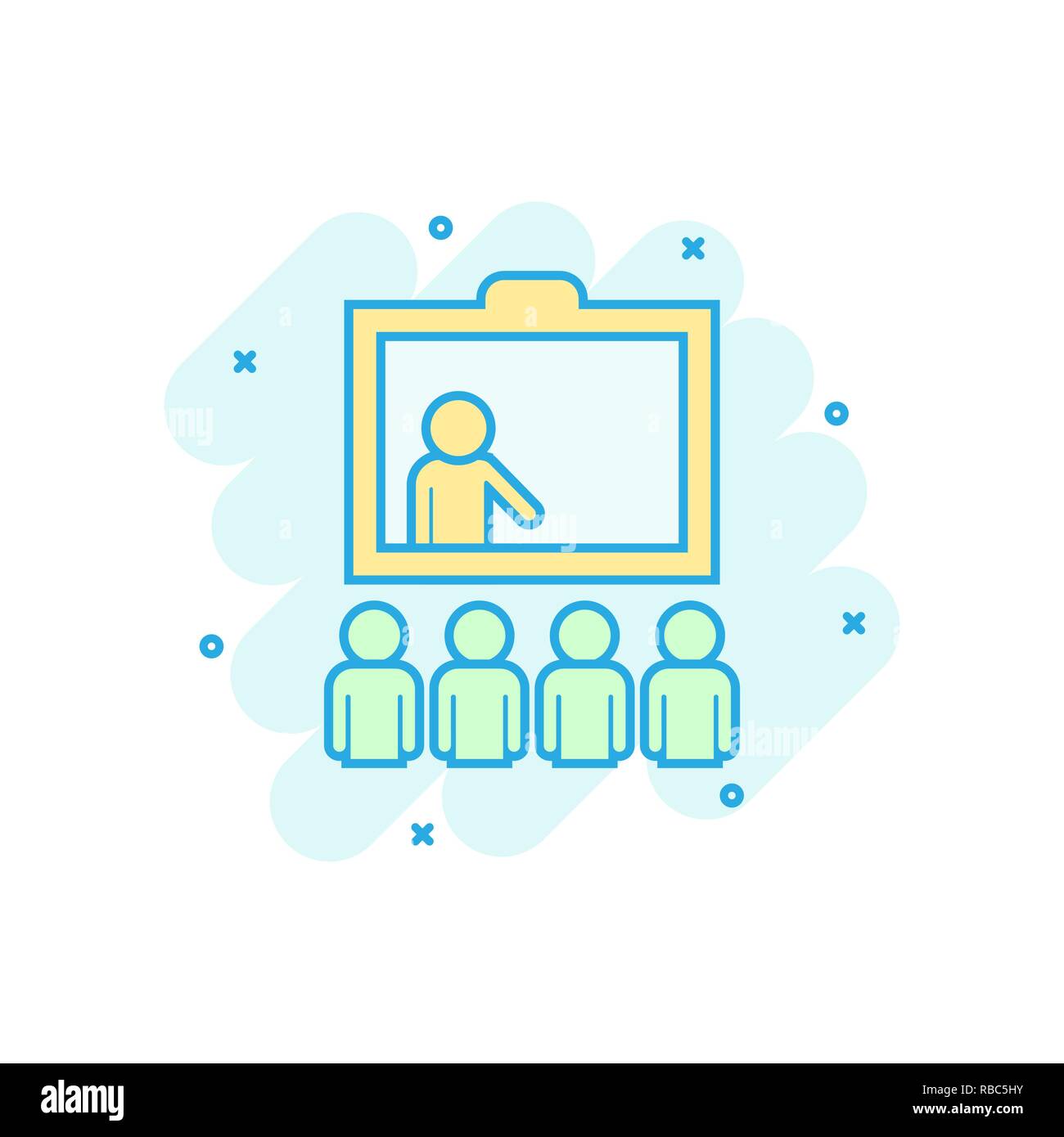 Training education icon in comic style. People seminar vector cartoon ...