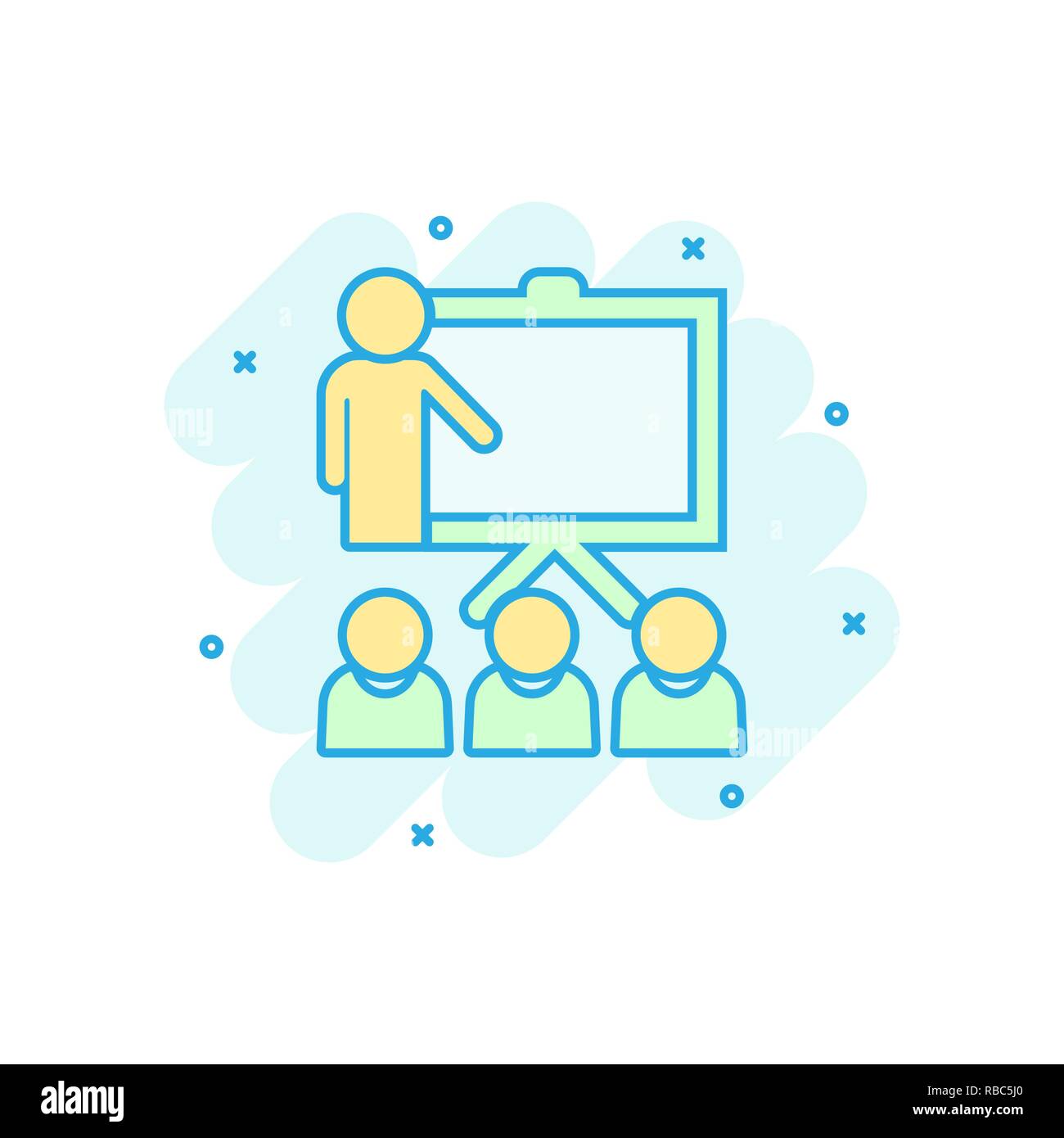 Training education icon in comic style. People seminar vector cartoon ...