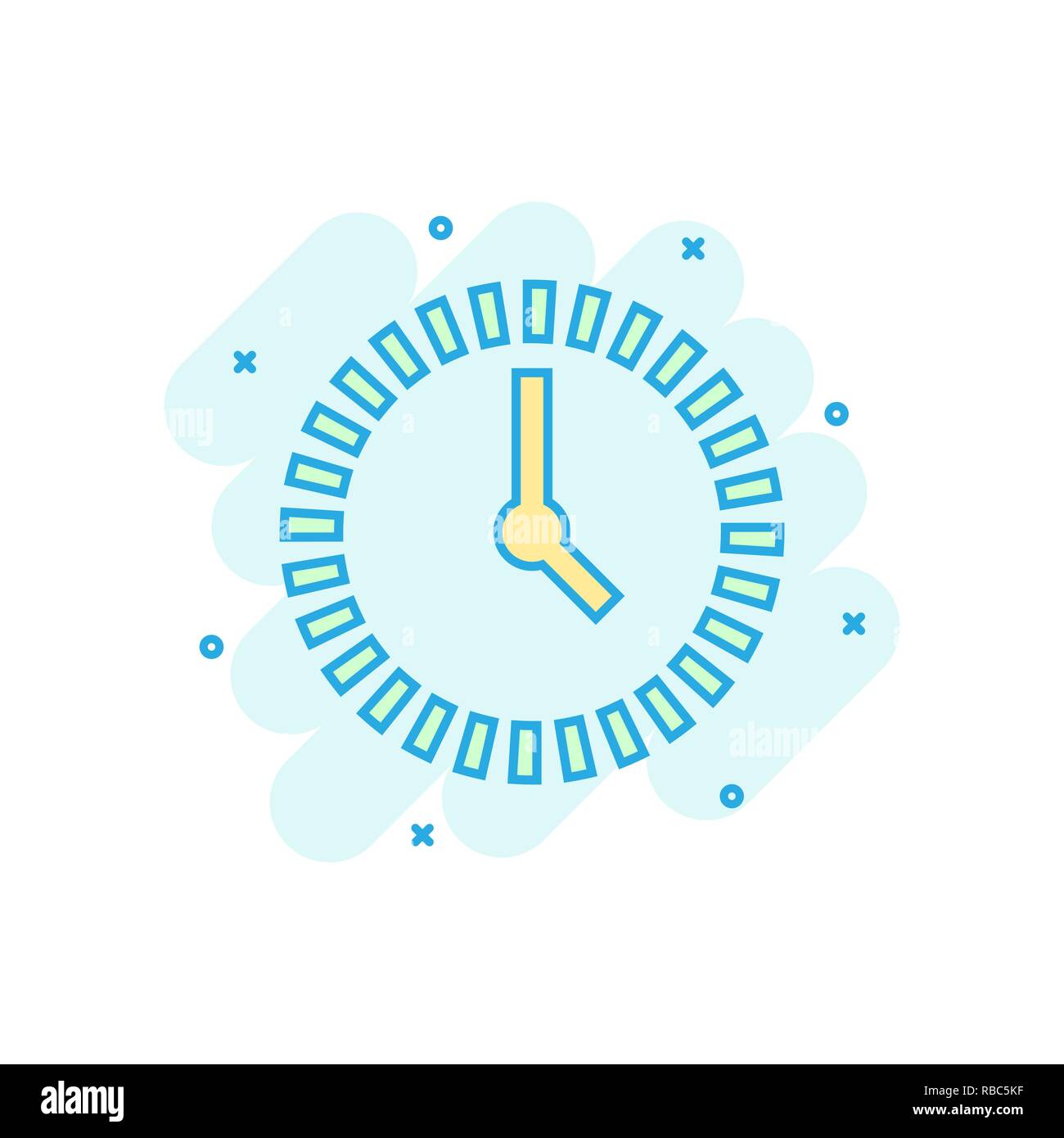 Clock countdown icon in comic style. Time chronometer vector cartoon ...
