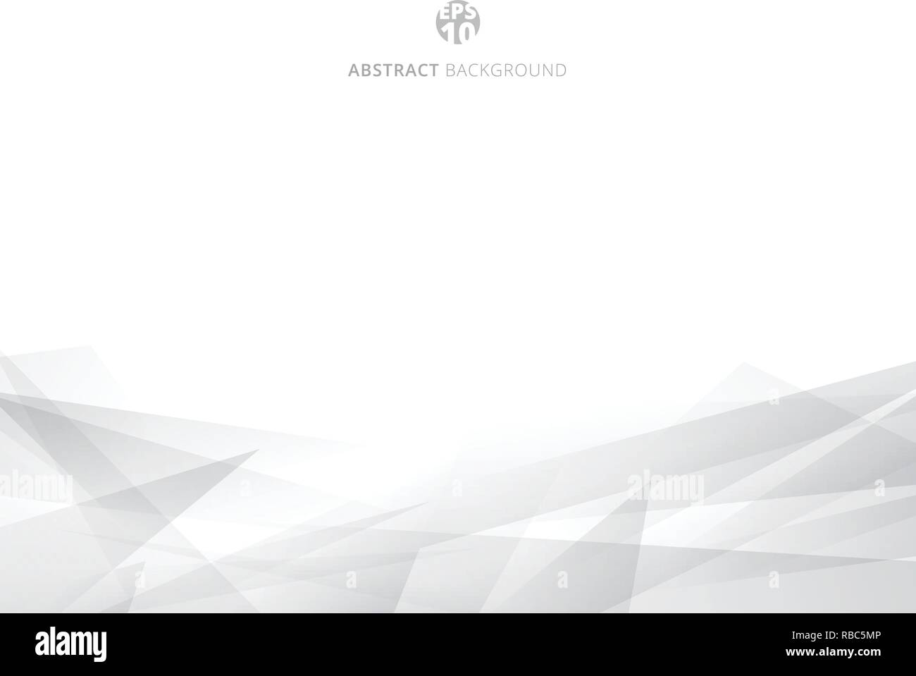 Abstract white and gray polygonal header background with copy space ...