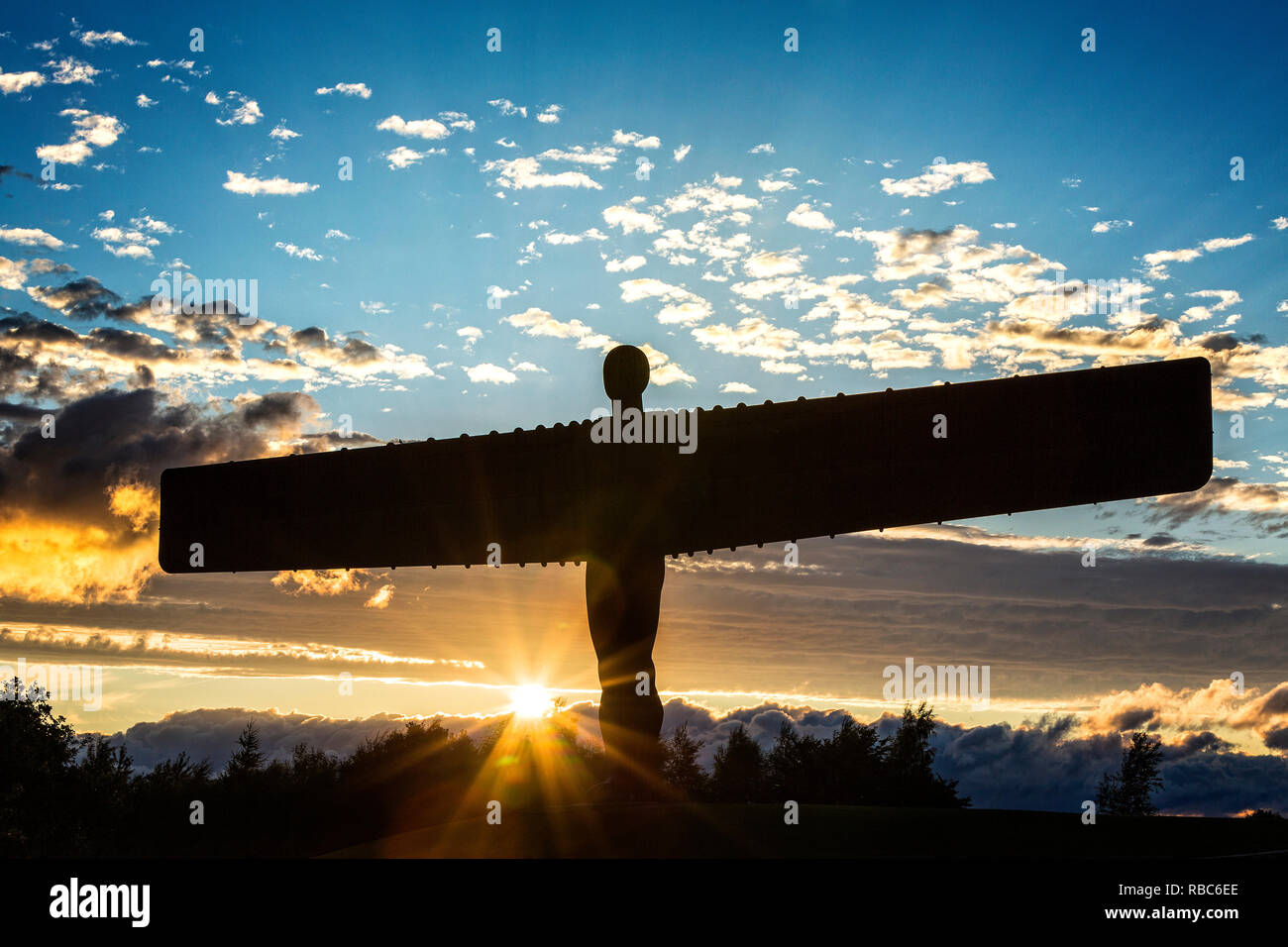The Angel of The North at sunset Stock Photo - Alamy