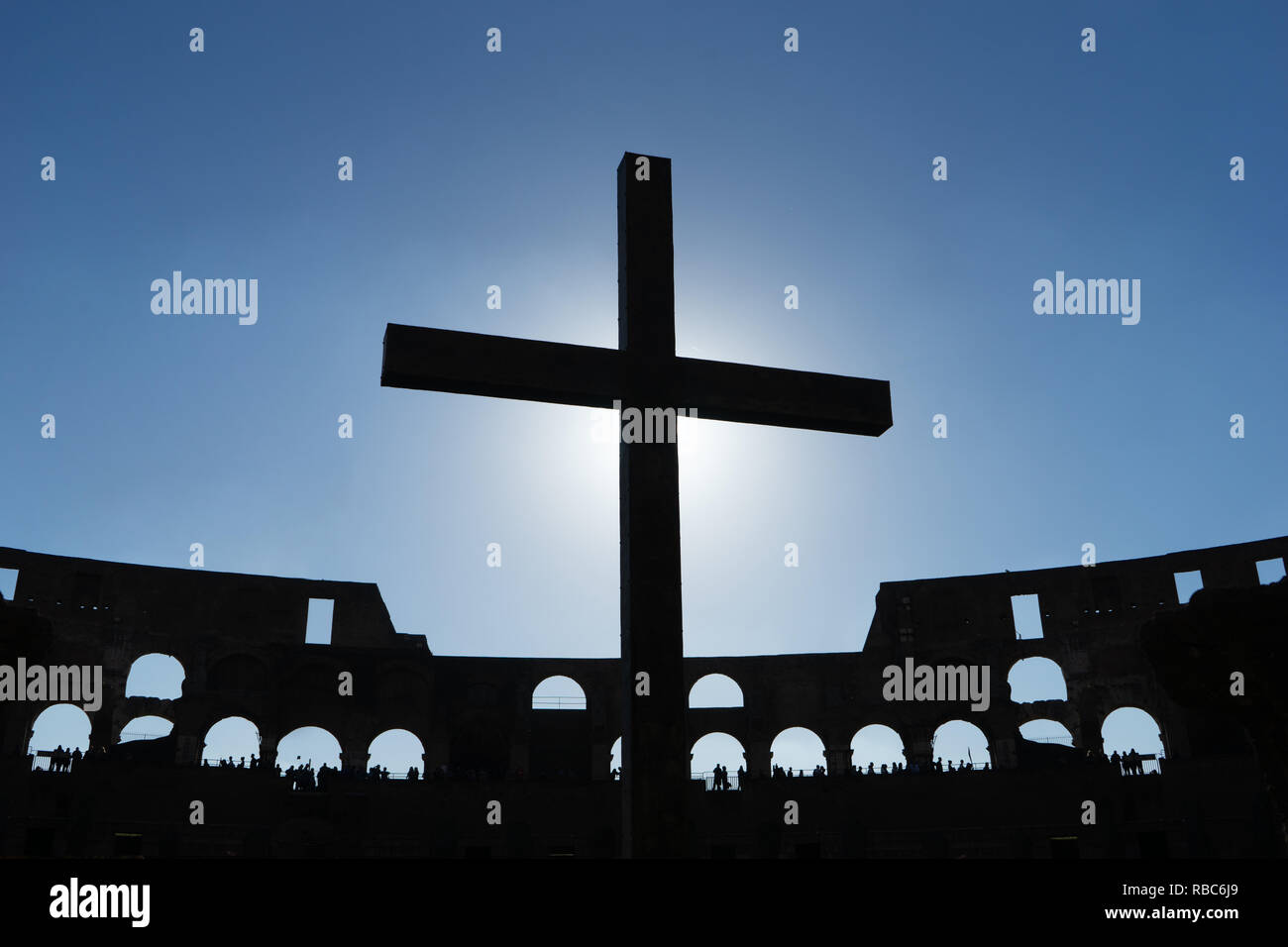 Cross Inside the Colosseum in Rome, Italy Stock Photo - Alamy