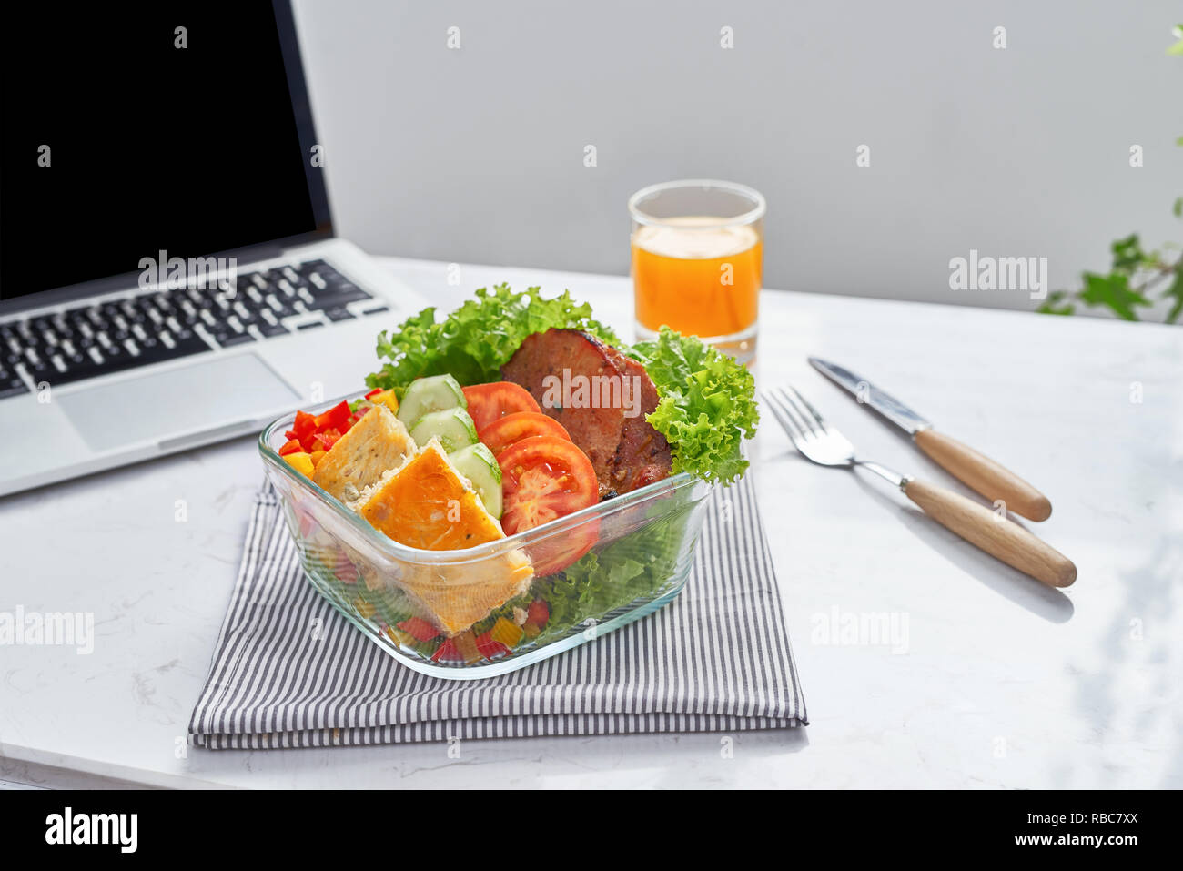Healthy eating for lunch to work. Food in the office Stock Photo - Alamy