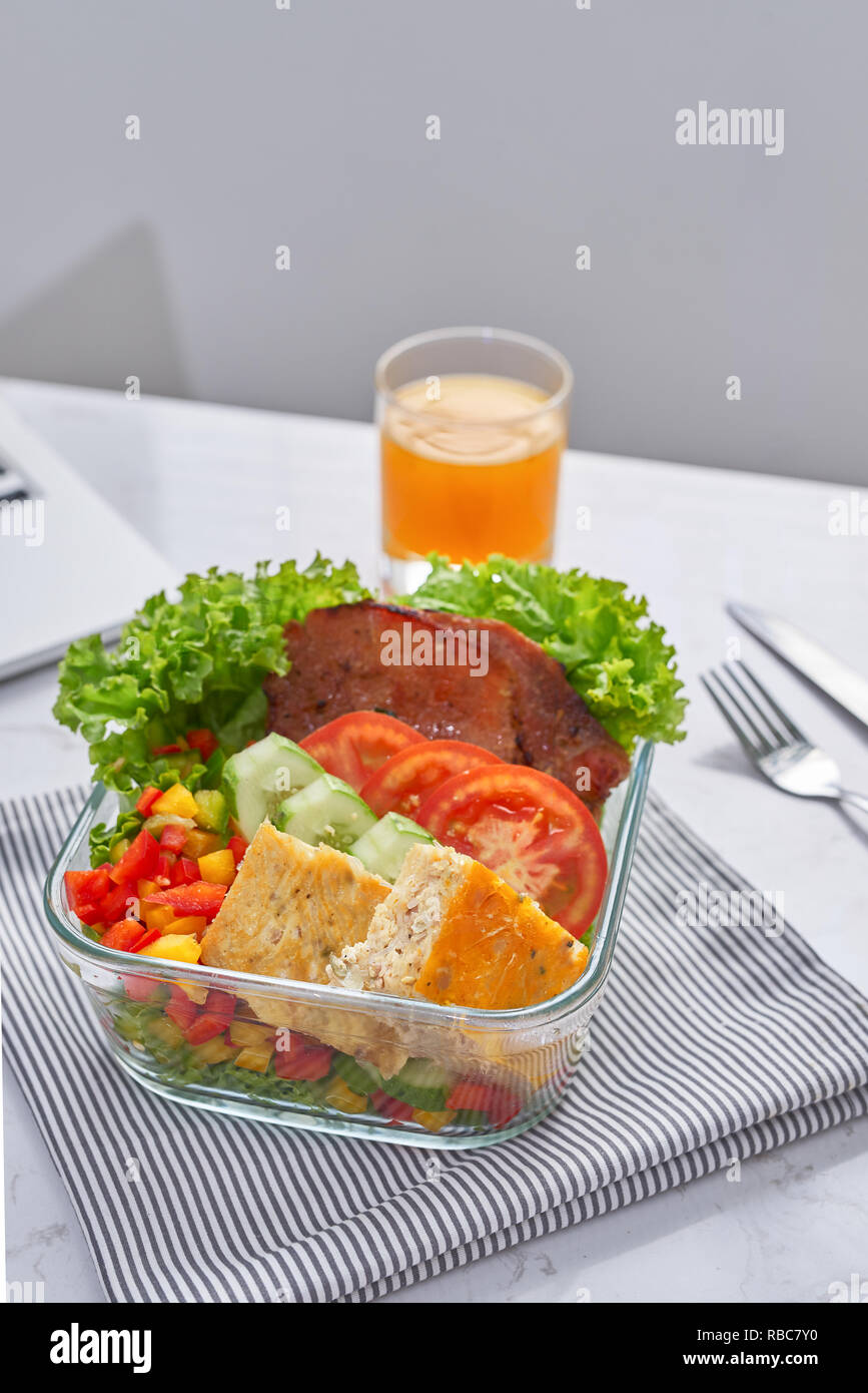 Healthy eating for lunch to work. Food in the office Stock Photo - Alamy