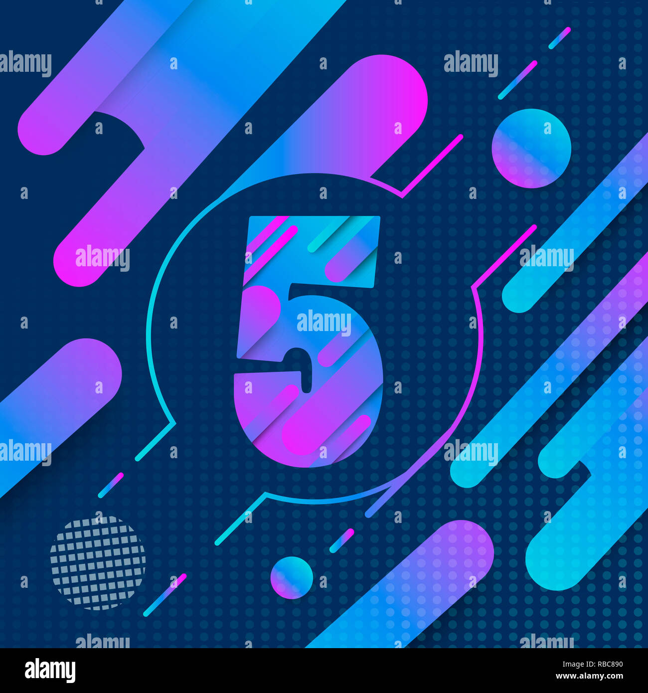 5th years anniversary logo and sign with colorful geometric design ...