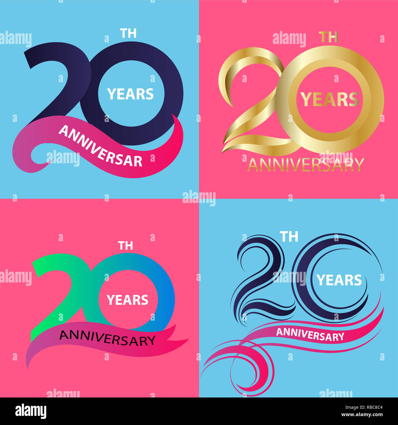 20th year anniversary emblem hi-res stock photography and images - Alamy